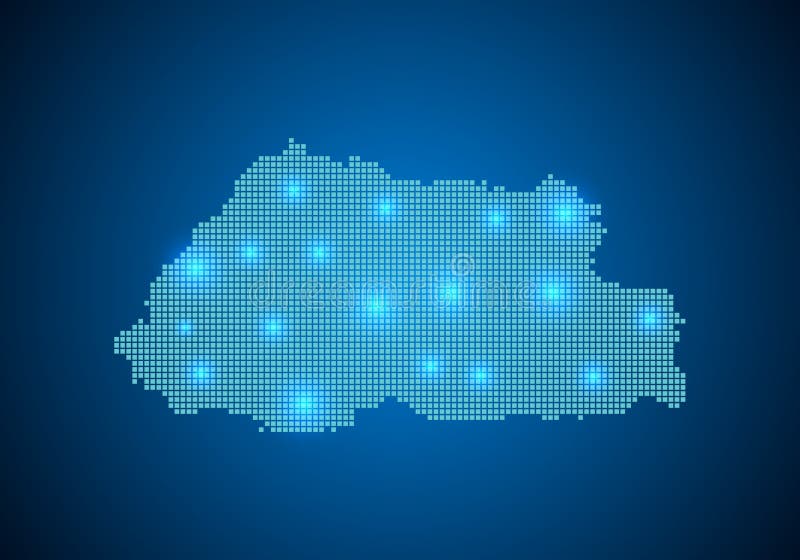 Abstract Blue Background with Map, Internet Line, Connected Points. Map ...