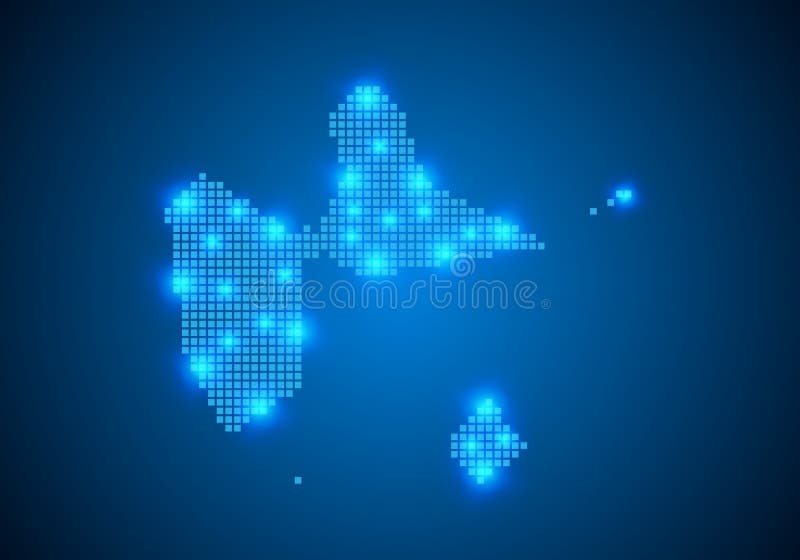 Abstract Blue Background with Map, Internet Line, Connected Points. Map ...