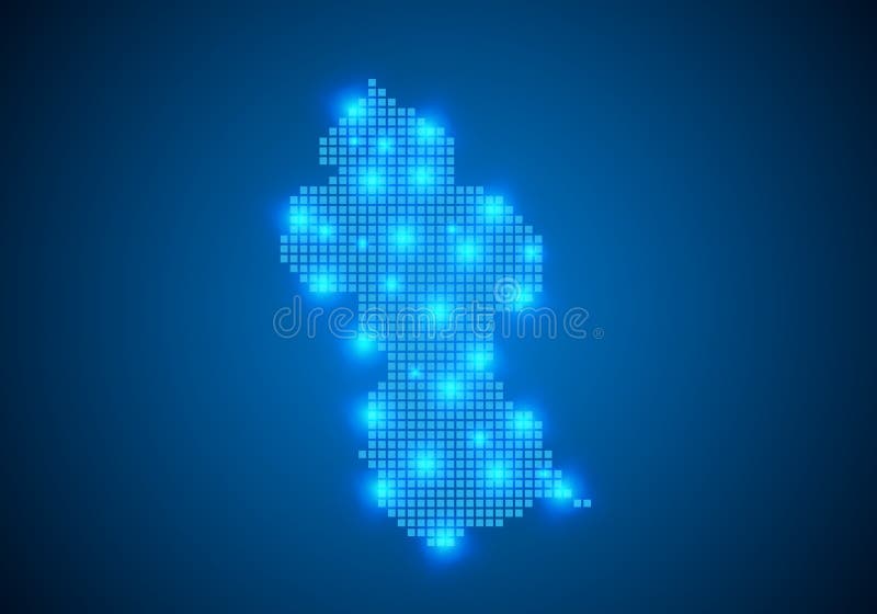 Abstract Blue Background with Map, Internet Line, Connected Points. Map ...