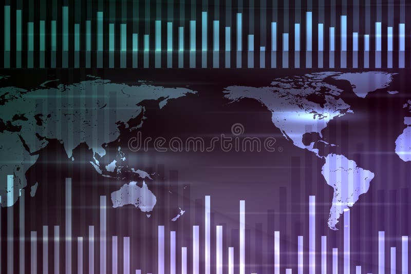 Abstract Blue Background with Map Stock Illustration - Illustration of ...