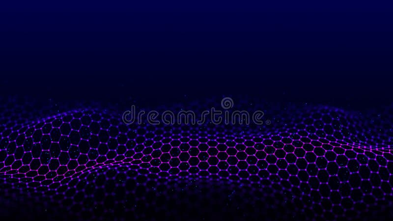 Abstract Blue Background. Network Data Connect with Lines and Dots ...