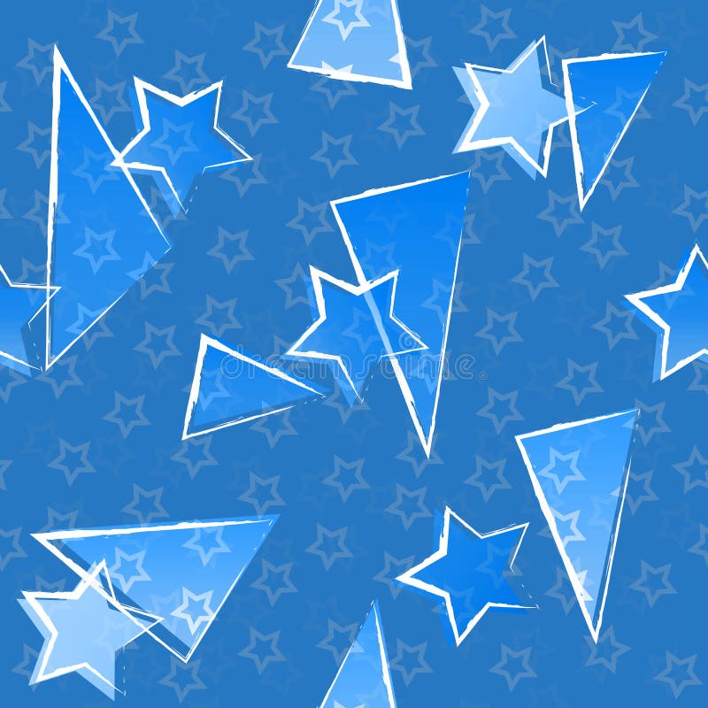 Abstract Blue Background Pattern with Star Elements Stock Vector ...