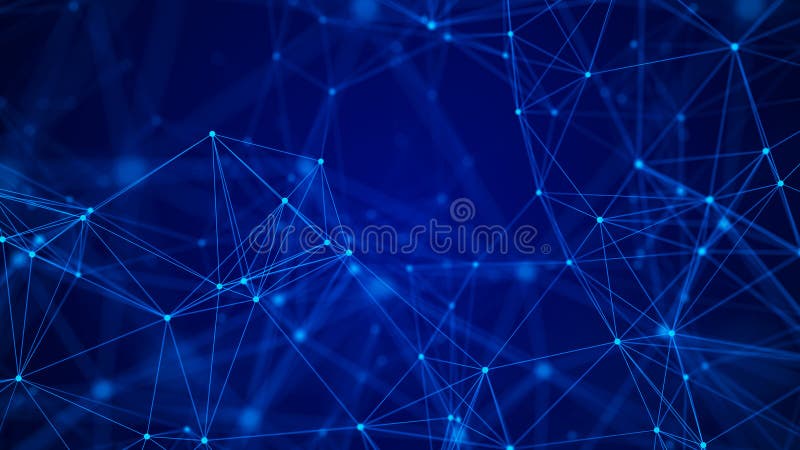 Abstract Blue Background Plexus Effect Network Connection Structure