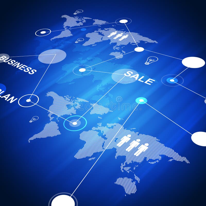 Abstract Blue Background with Points Stock Illustration - Illustration ...