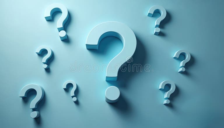 Abstract Blue Background with Question Marks. Symbol of Inquiry ...