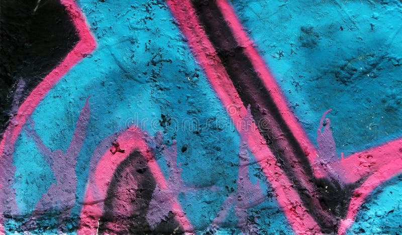 Abstract Blue Background with Red Stripes Graffiti on Natural Stone ...