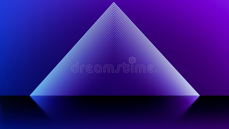 Abstract Blue Background Reflective with Light Shapes Pyramid Stock ...