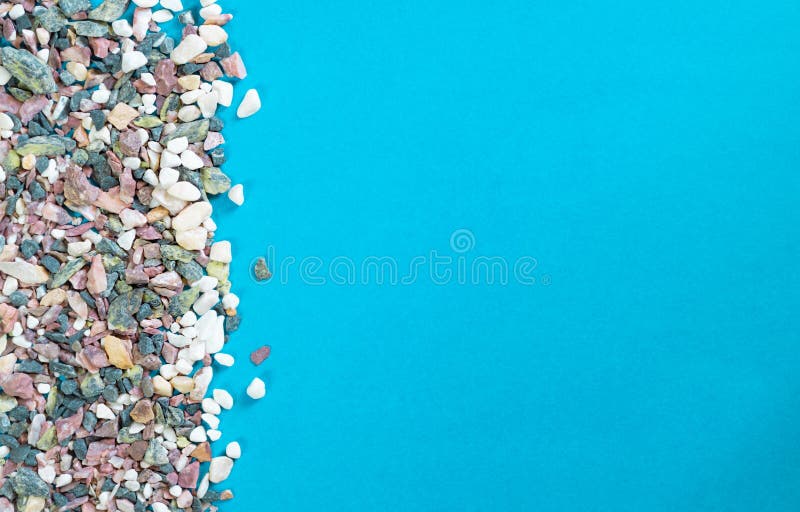 Abstract Blue Background with Sea Pebbles.Copy Space.Flat Lay.Design ...