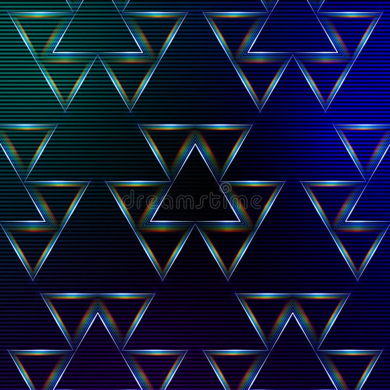 Abstract Blue Background with Shining Multicolored Triangles Stock ...