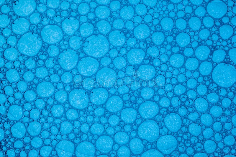 Abstract Blue Background with Soap Bubbles in the Water. Close-up ...