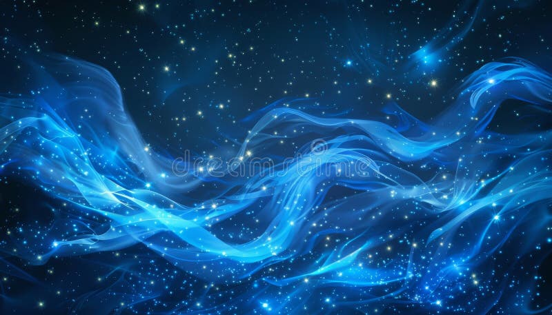Abstract Blue Background with Stars Stock Illustration - Illustration ...