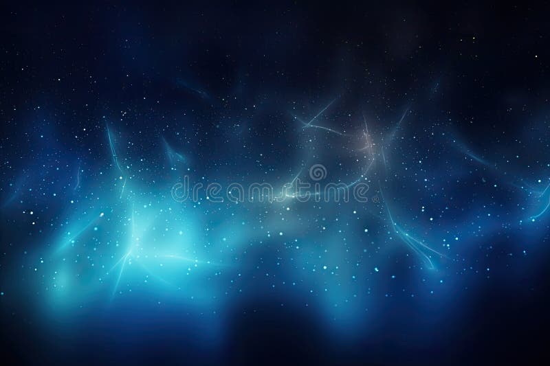 Abstract Blue Background with Stars and Nebula. 3d Rendering, Dark Blue ...