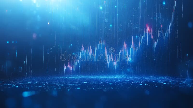 Abstract Blue Background with a Stock Market Chart Stock Illustration ...