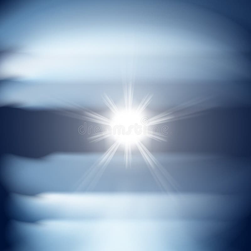 Abstract Blue Background with Sun Stock Vector - Illustration of burn ...