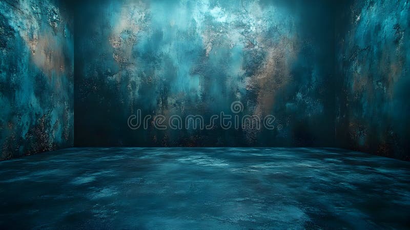 Abstract Blue Background - Teal Wall Texture with Light Effects Stock ...