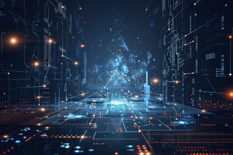 Abstract Blue Background. Technology and Cyberspace Wallpaper Stock ...