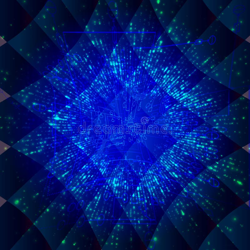 Abstract Blue Background. Technology Explosion. Stock Vector ...