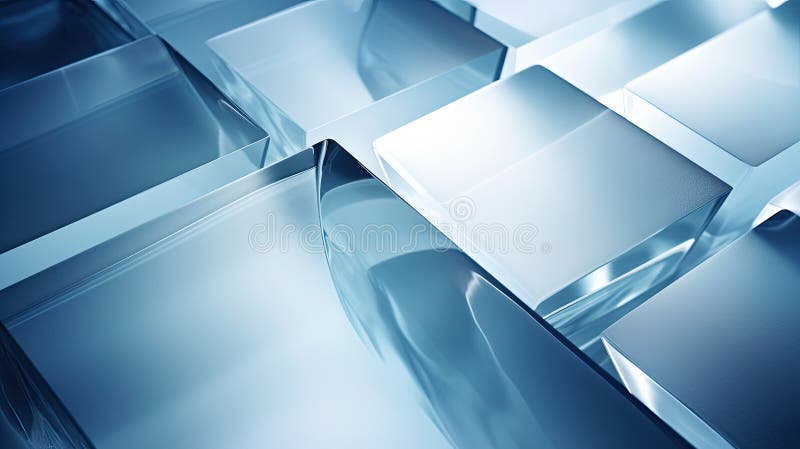 Abstract Blue Background with Translucent Cubes. Elegant Simplicity ...
