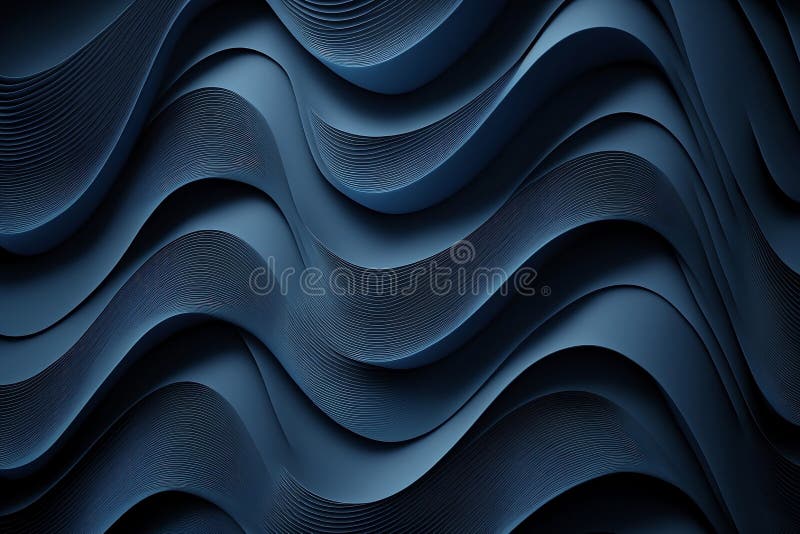 Abstract Blue Background with Wavy Lines, an Ambient Occlusion ...