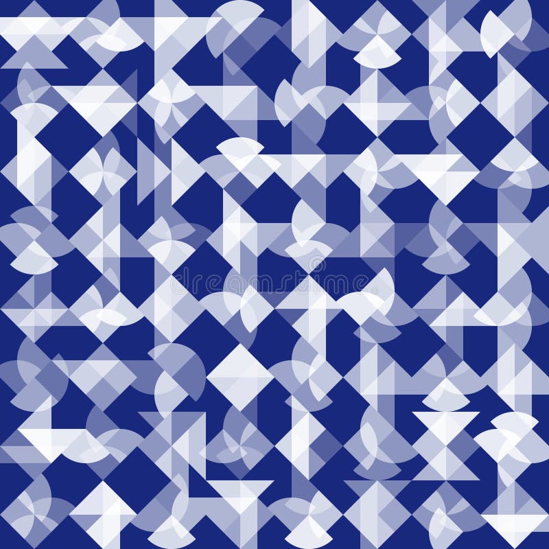 Abstract Blue Background with White Geometric Shapes in Chaos Stock ...