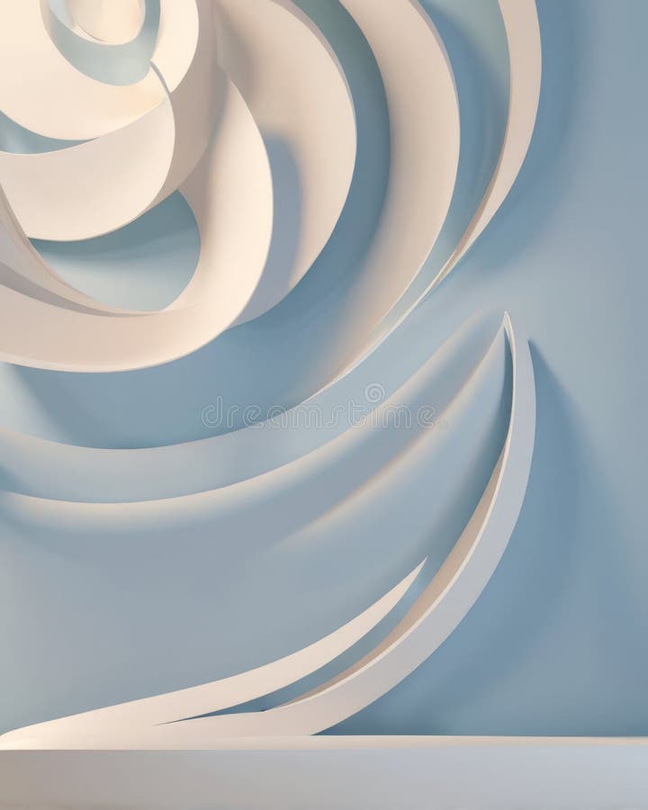 Abstract Blue Background with White Spiral Pattern. 3d Render ... Abstract Blue Background with White Spiral Pattern. 3d Render ...