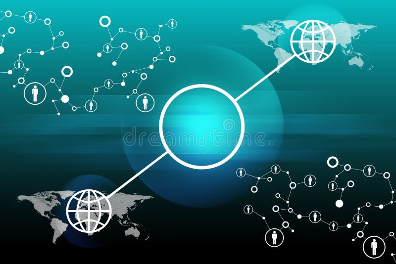 Abstract Blue Background with World Map Stock Illustration ...