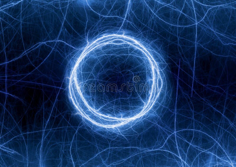 Abstract Blue Ice and Orange Fire Lightning Stock Illustration ...