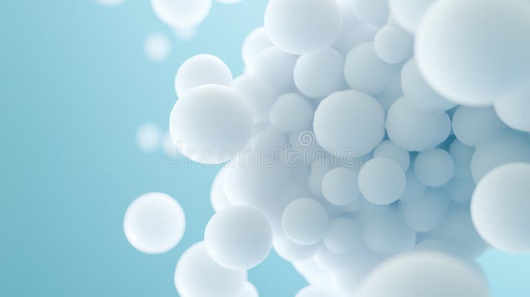 Abstract Blue Balls Background with Floating Spheres Stock Image ...