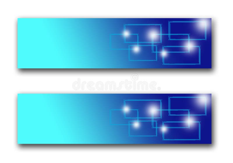 Abstract Blue Banner with Rectangle and Sparkle Stock Illustration ...