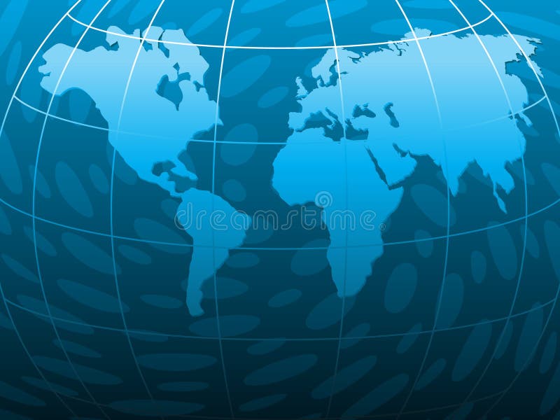 Abstract Blue Based Theme with World Stock Vector - Illustration of ...