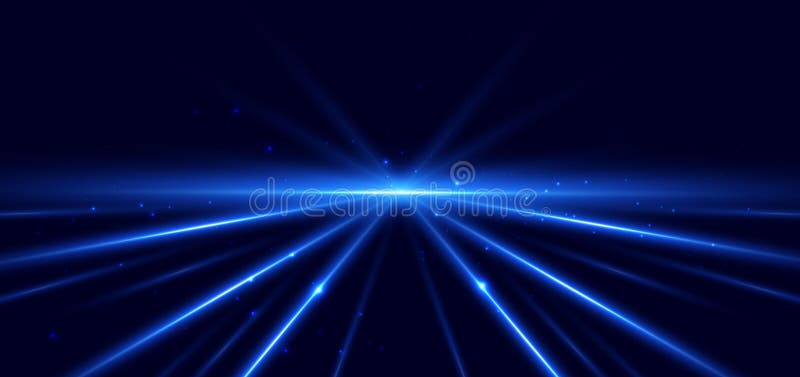 Abstract Blue Beam Diagonal on Dark Blue Background. Speed Motion ...