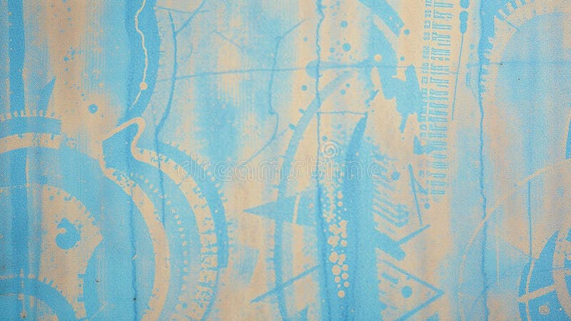 Abstract Blue and Beige Paint Splatters on Canvas Stock Illustration ...