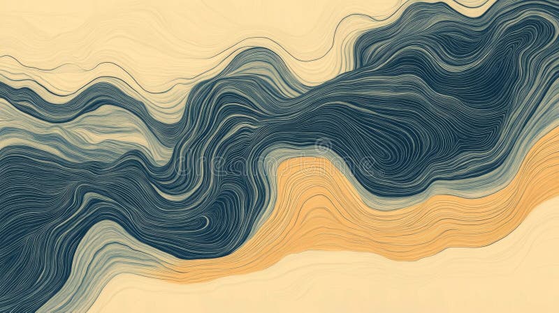 Abstract Blue and Beige Wave Pattern Background Stock Illustration ...