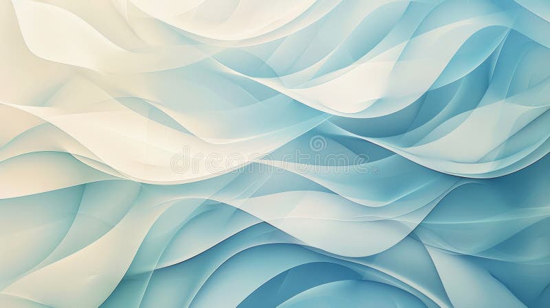 Abstract Blue and Beige Wave Patterns. Soft Gradients and Flowing Lines ...
