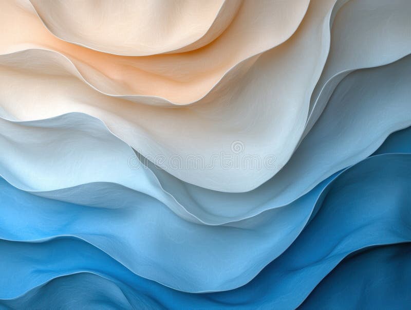 Abstract Blue and Beige Wavy Fabric Texture Background Stock ...