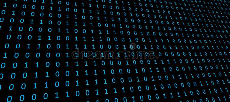 Abstract Blue Binary Code Background Stock Illustration - Illustration of security, network ...