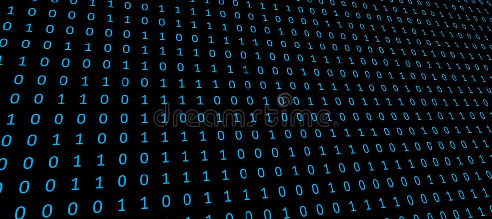 Abstract Blue Binary Code Background Stock Illustration - Illustration of security, network ...