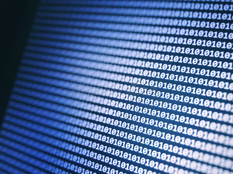 Abstract Blue Binary Code Background Programming Coding Hacker Matrix Stock Image Image Of