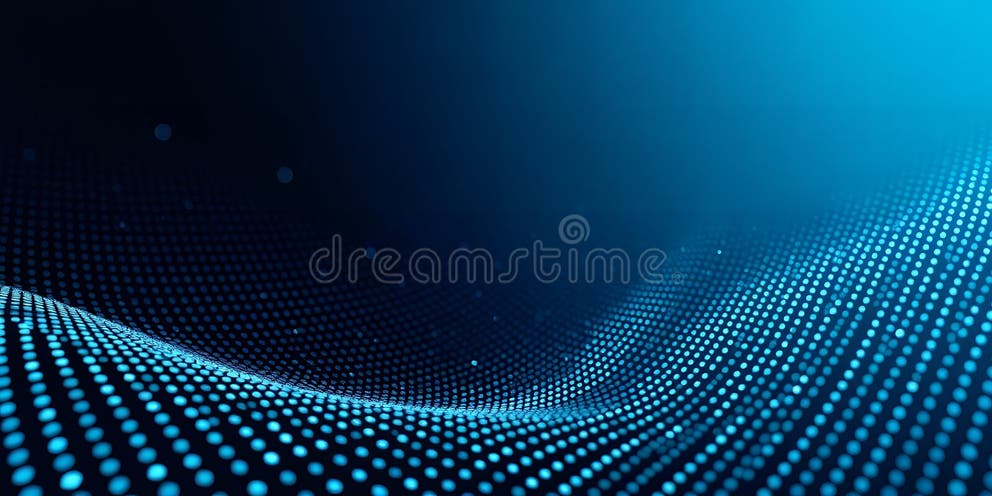 Abstract Blue and Black Digital Wave Background Stock Illustration ...