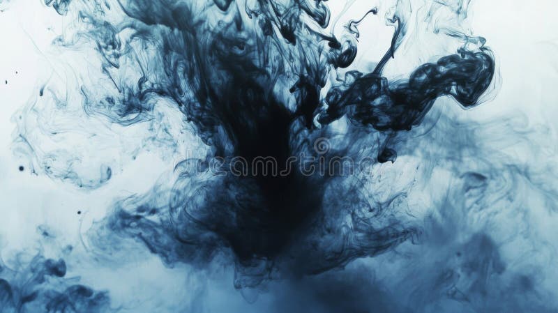 Abstract Blue and Black Ink Swirl in Water Stock Illustration ...