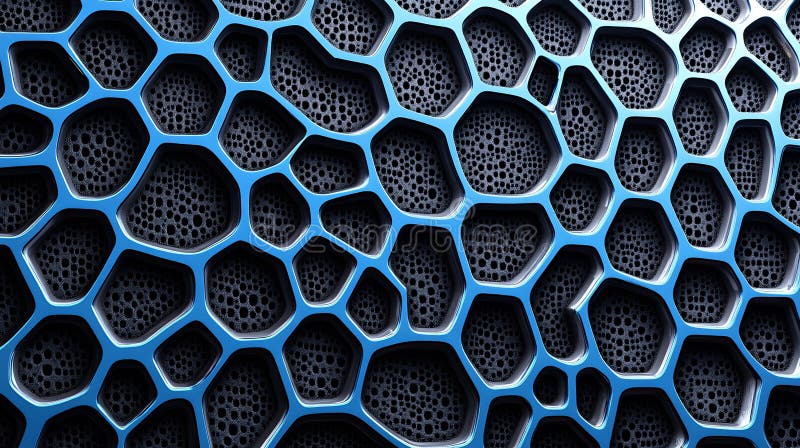 Abstract Blue and Black Metal Mesh Pattern Geometric Honeycomb ...
