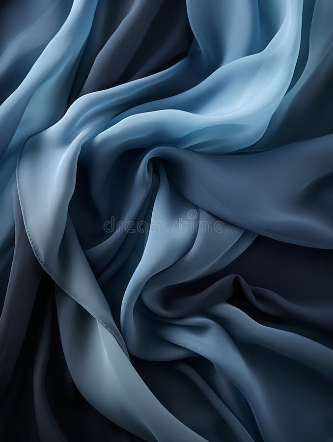 An Abstract Blue and Black Silk Fabric Stock Illustration ...