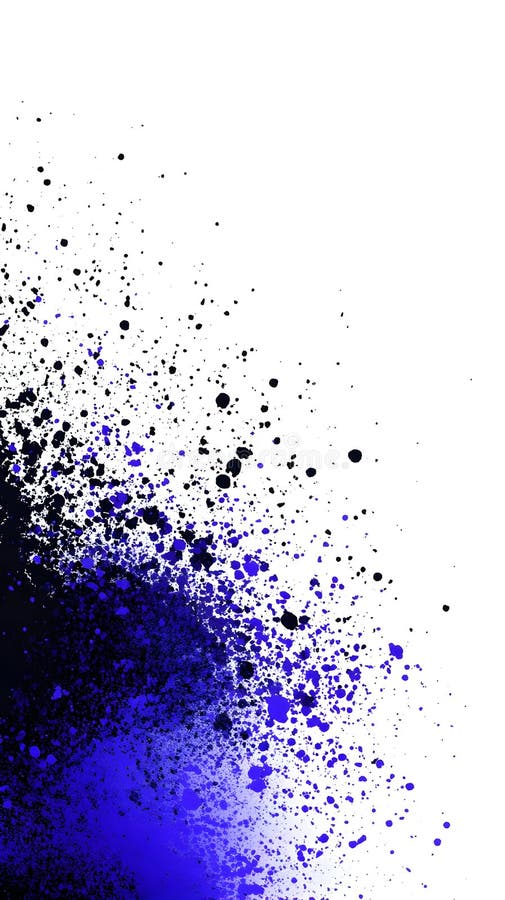 Abstract Blue and Black Splatter Design on a White Background Stock ...
