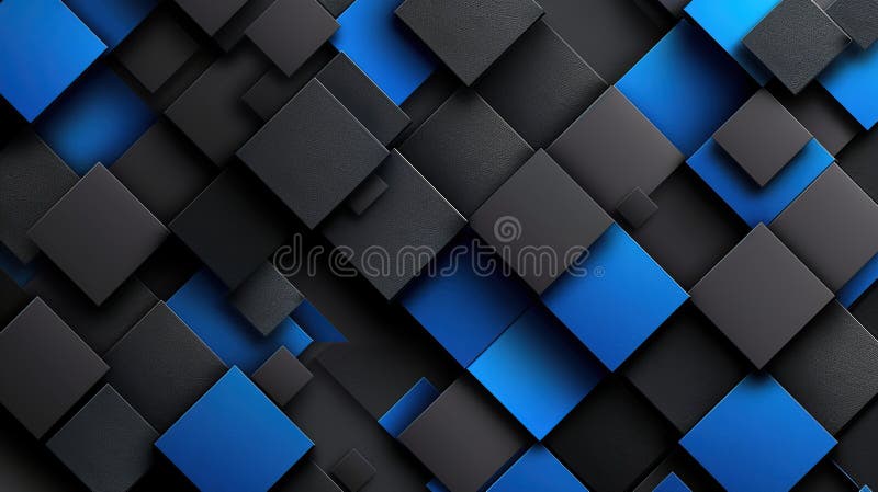 Abstract Blue and Black Squares Stock Illustration - Illustration of ...