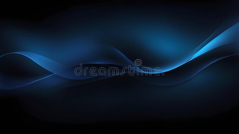 Abstract Blue Black Wave Background Stock Illustration - Illustration ...