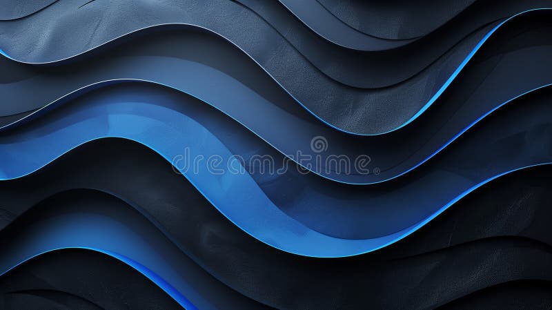 Abstract Blue and Black Wavy Pattern Background Stock Illustration ...