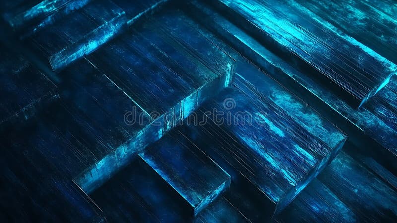 Abstract Blue Blocks in Overlapping Layers Stock Image - Image of ...