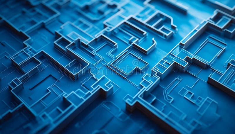 Abstract Blue Blueprint Design Architectural Floor Plan Background in ...
