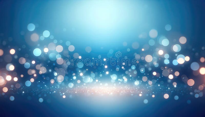 Abstract Blue Bokeh Background with Glittering Particles, AI Generated ...