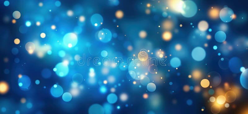 Abstract Blue Bokeh Background with Glowing Circles and Soft Light ...